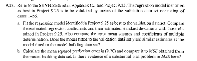 27. Refer to the SENIC data set in Appendix C.1 and | Chegg.com