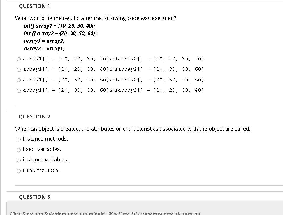 Solved Question 1 What Would Be The Results After The 