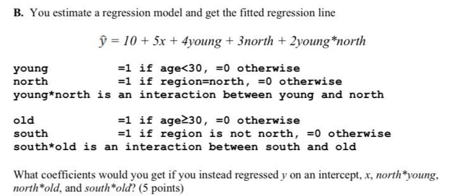 Solved B. You estimate a regression model and get the fitted | Chegg.com