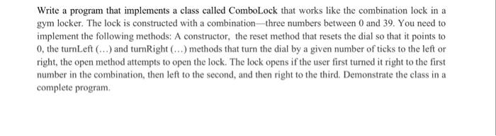 Solved Write a program that implements a class called | Chegg.com