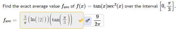 Solved Find the exact average value fave of | Chegg.com