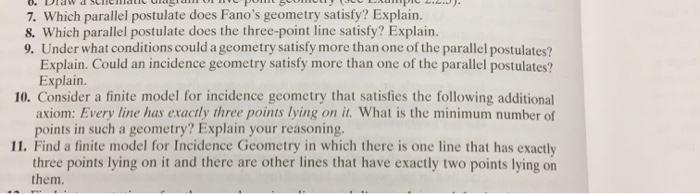 Solved O. OTaw aSCe 7. Which parallel postulate does Fano's | Chegg.com