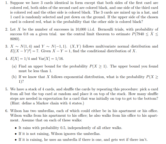 Solved Suppose we have 3 ﻿cards identical in form except | Chegg.com