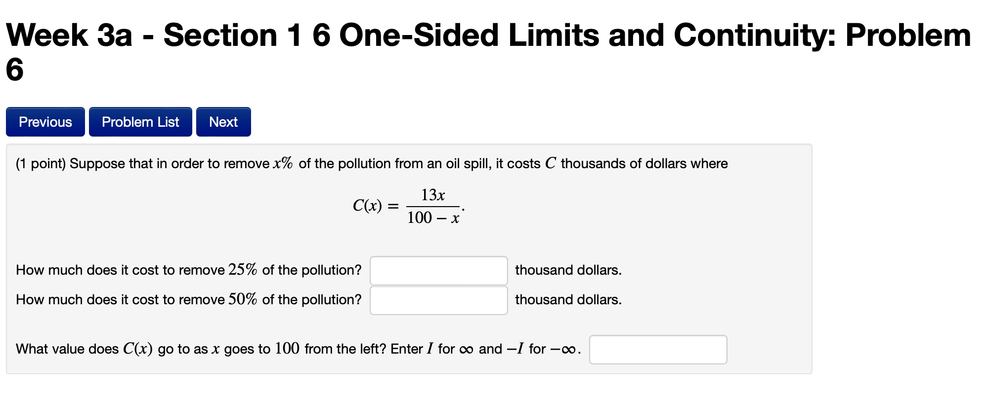 Solved Week 3a - Section 1 6 One-Sided Limits and | Chegg.com