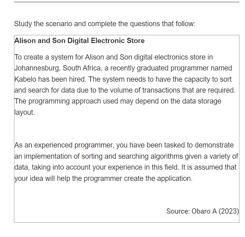 Solved Study the scenario and complete the questions that | Chegg.com