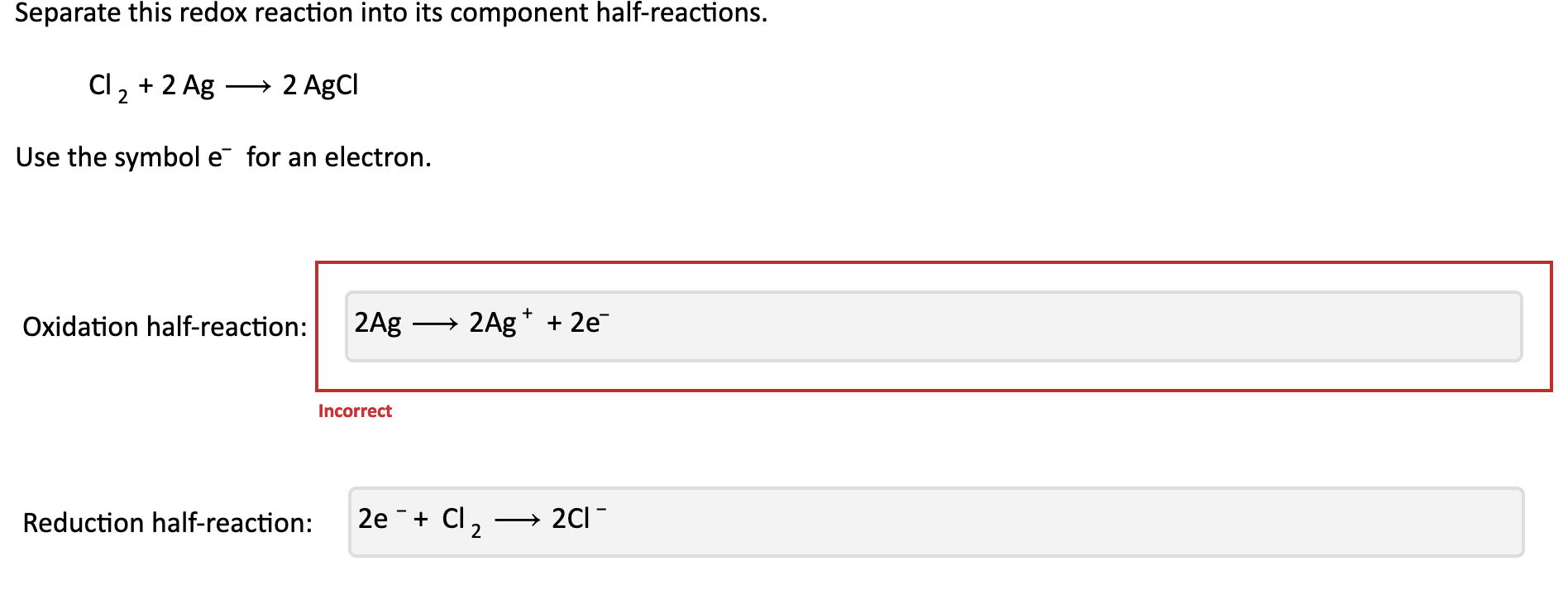 Solved Separate this redox reaction into its component | Chegg.com