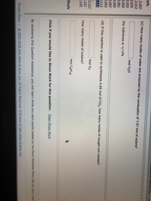 Solved URCES 1 I 2C8H18 + 2502-*16002 + 18H20 1012 | (a) How | Chegg.com