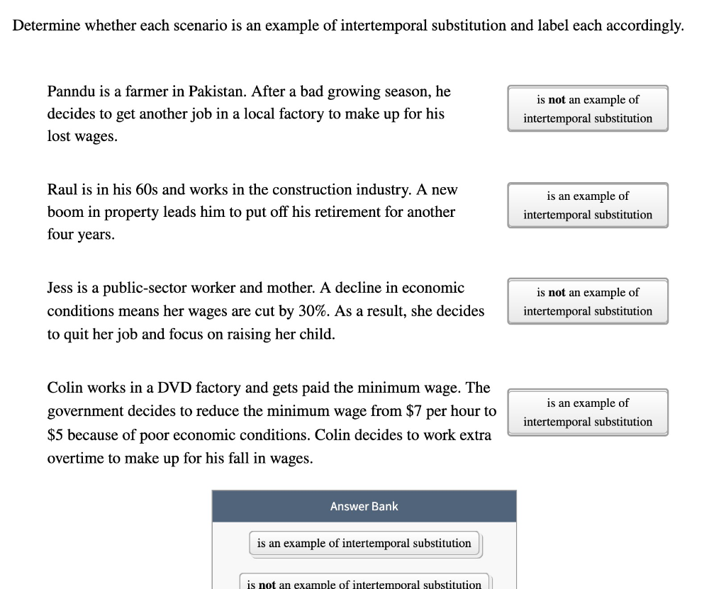Solved Determine whether each scenario is an example of | Chegg.com