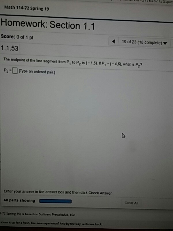 Solved Math 114-72 Spring 19 Homework: Section 1.1 Score: 0 | Chegg.com