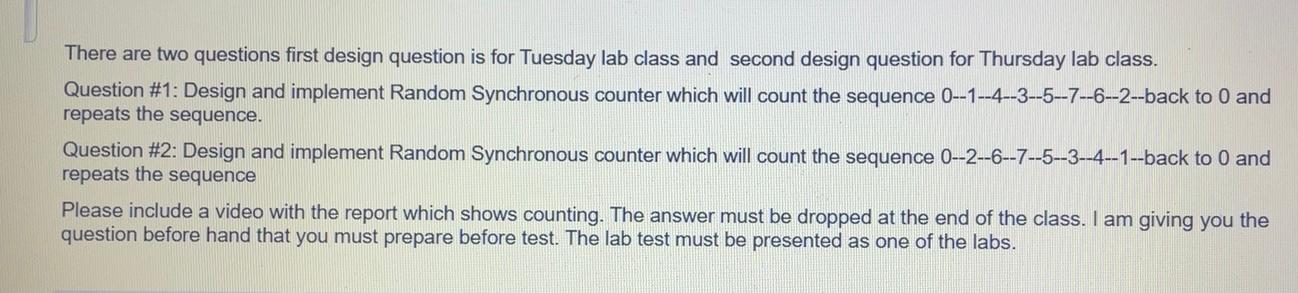 Solved U There are two questions first design question is | Chegg.com