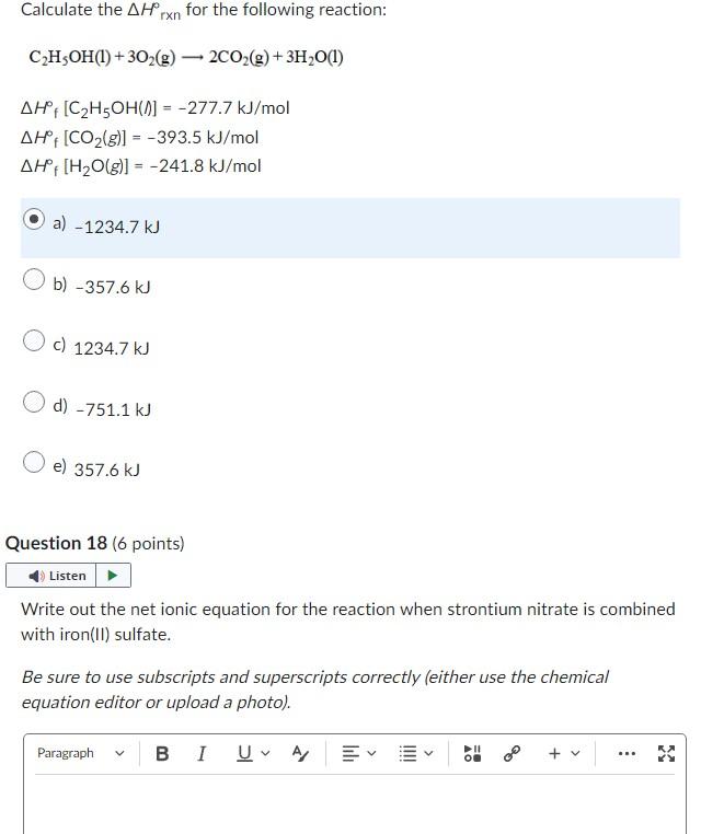 Solved Calculate the ΔH∘ rxn for the following reaction: | Chegg.com