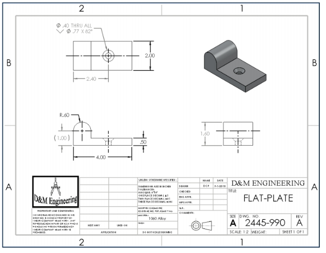 Solved Sheet Format/Size Exercise 9.6: FLAT-PLATE Drawing | Chegg.com