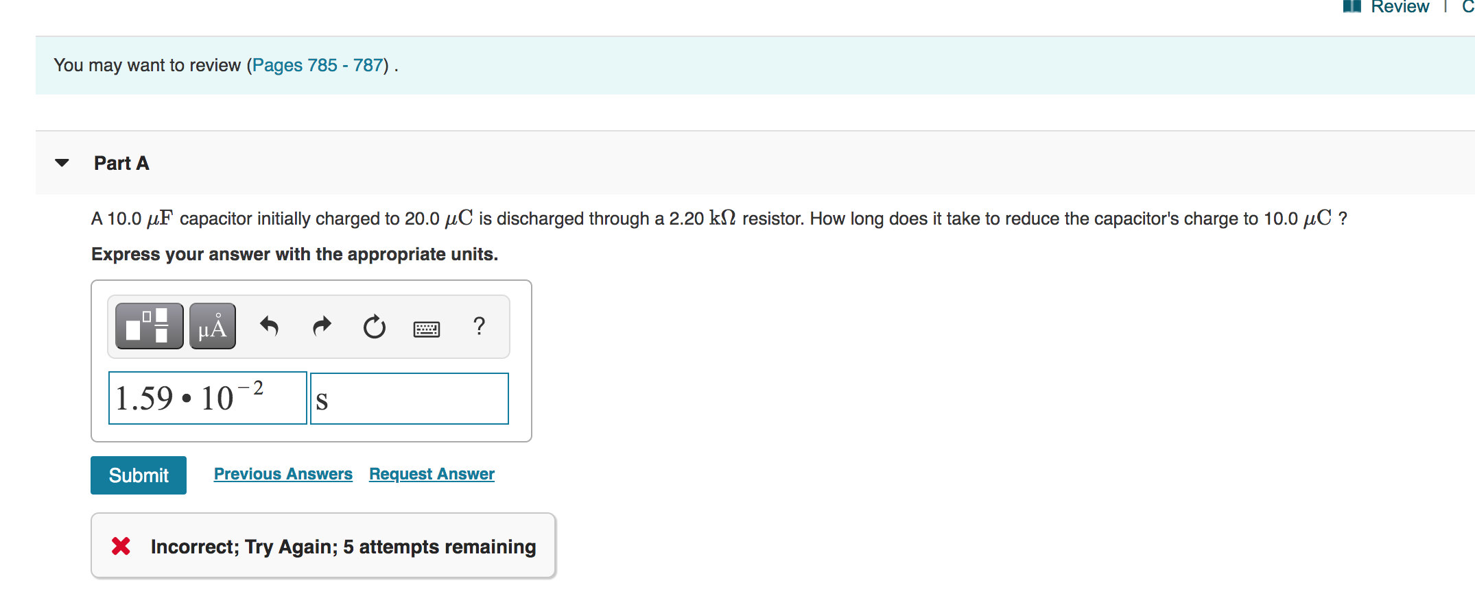 Solved 1 Review | Constants Part A In (Figure 1), what is | Chegg.com