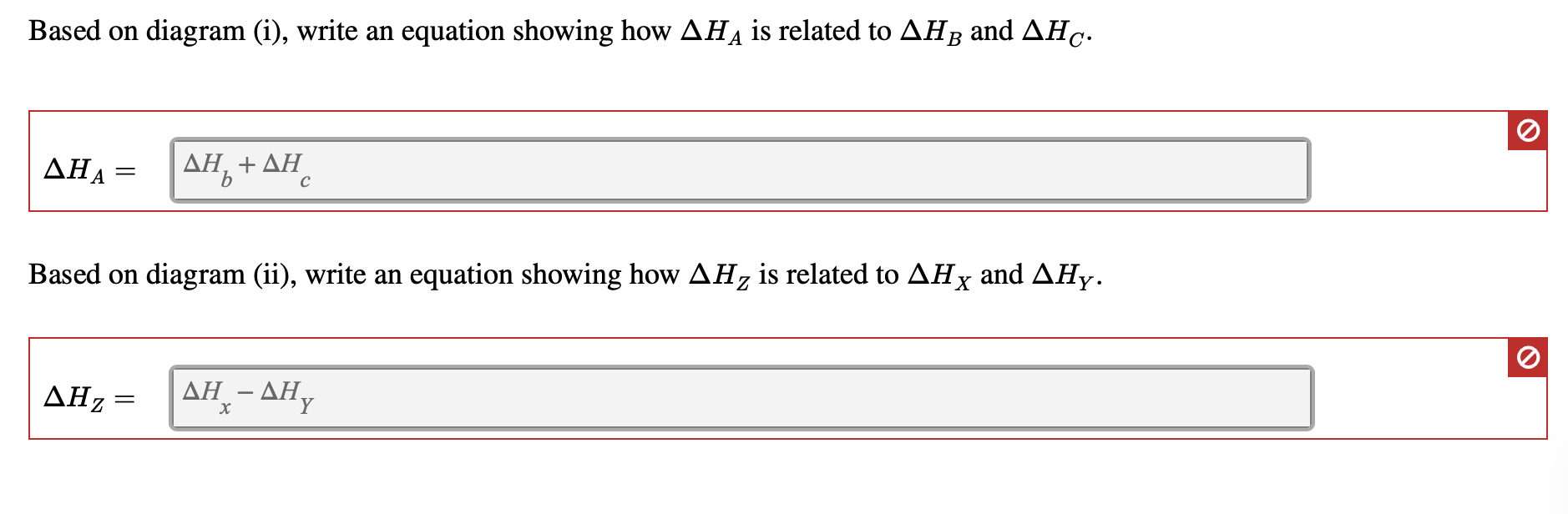 Solved Consider the two diagrams. Enthalpy — (ii) Based on | Chegg.com
