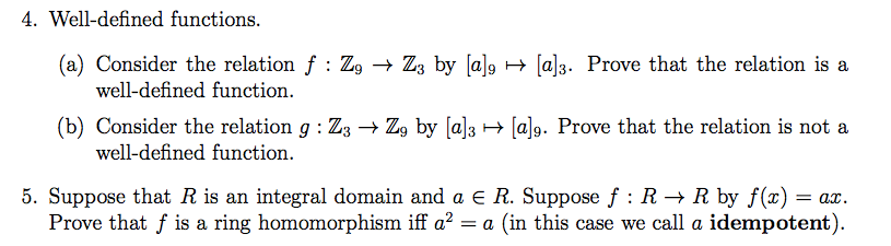 Solved 4. Well-defined functions. (a) Consider the relation | Chegg.com