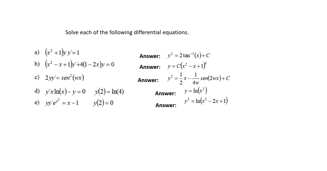 Solved Solve each of the following differential equations. | Chegg.com