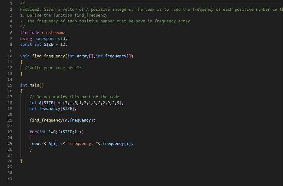 Solved C++ Given a vector of A positive integers. The task | Chegg.com