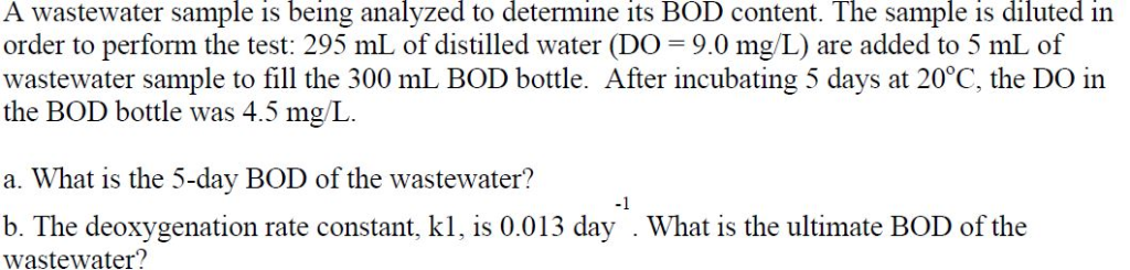 Solved A wastewater sample is being analyzed to determine | Chegg.com