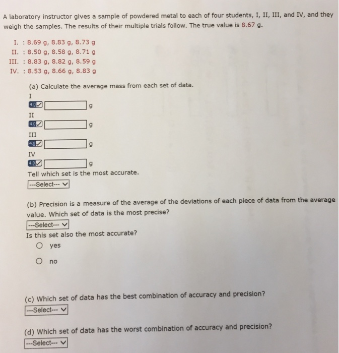 Solved A laboratory instructor gives a sample of powdered | Chegg.com