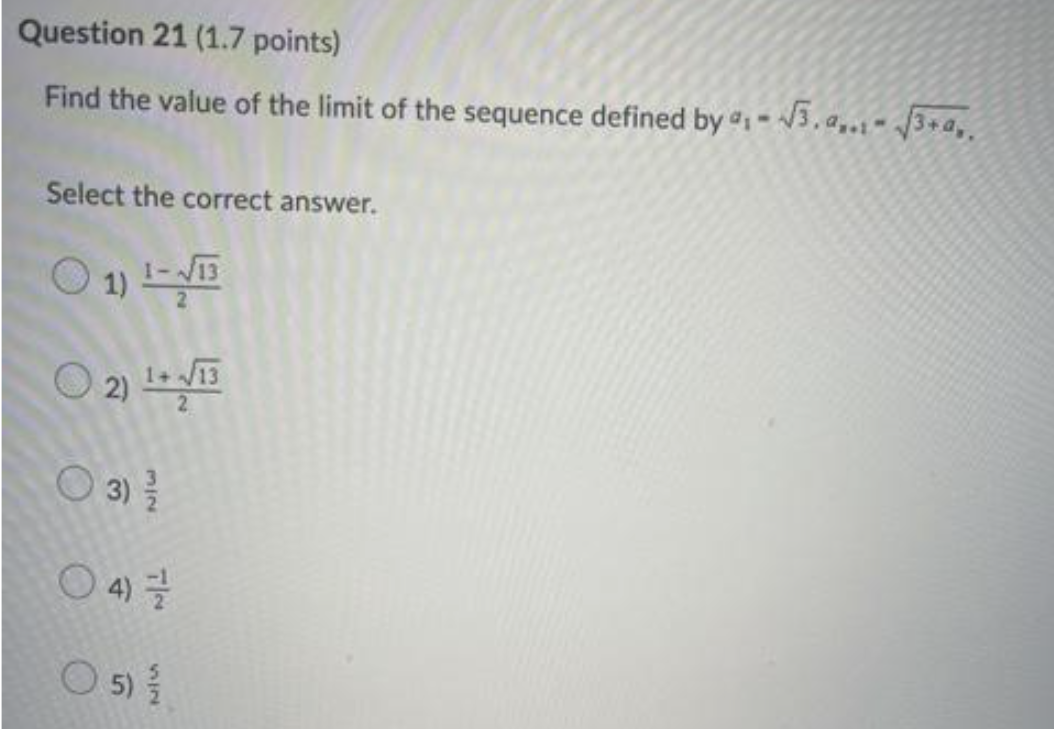 Solved Find the value of the limit of the sequence defined | Chegg.com