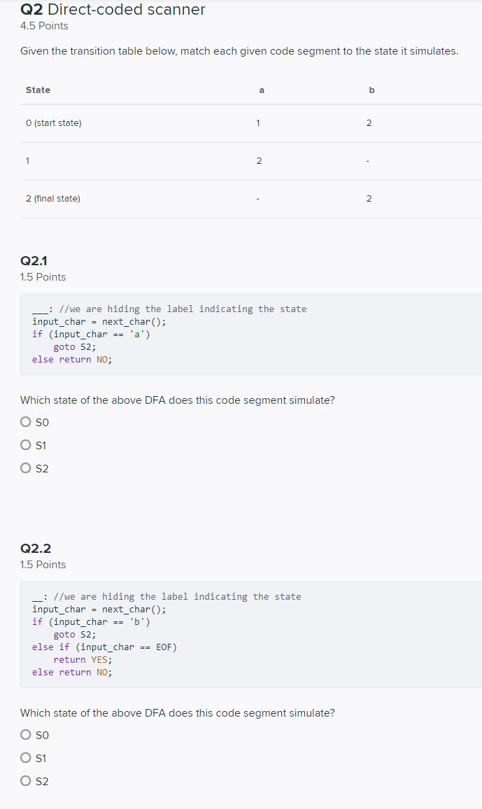 Solved Q2 Direct-coded scanner 4.5 Points Given the | Chegg.com