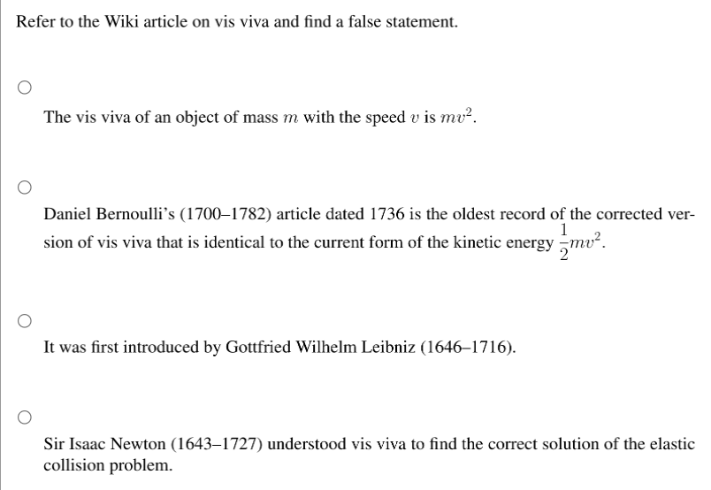 Solved Refer to the Wiki article on vis viva and find a | Chegg.com