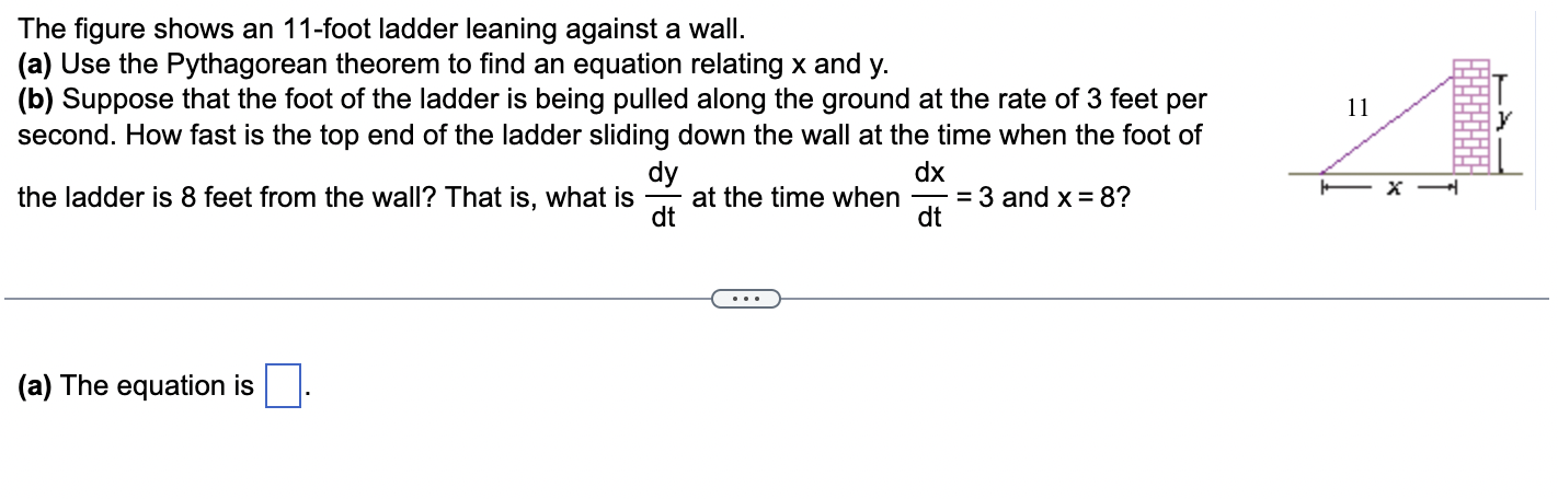 Solved The figure shows an 11-foot ladder leaning against a | Chegg.com
