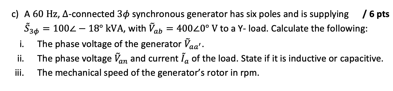 Solved a) Draw the powerflow diagram of a 3𝜙 AC synchronous | Chegg.com