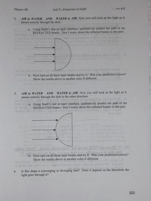 Solved Physics 8B Lab 5 - Properties of Light rev 4.0 4. AIR | Chegg.com