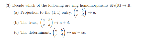 Solved (3) Decide which of the following are ring | Chegg.com