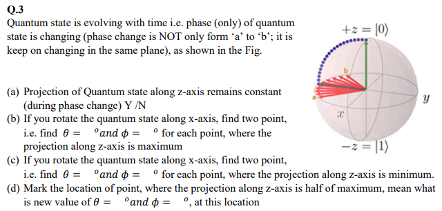 Solved Q.3 Quantum state is evolving with time i.e. phase | Chegg.com
