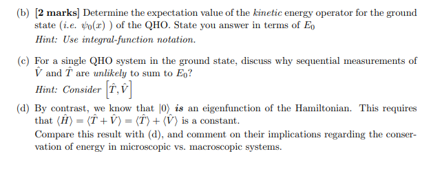 Solved 3. The 1D Quantum Harmonic Oscillator [7 marks) The | Chegg.com