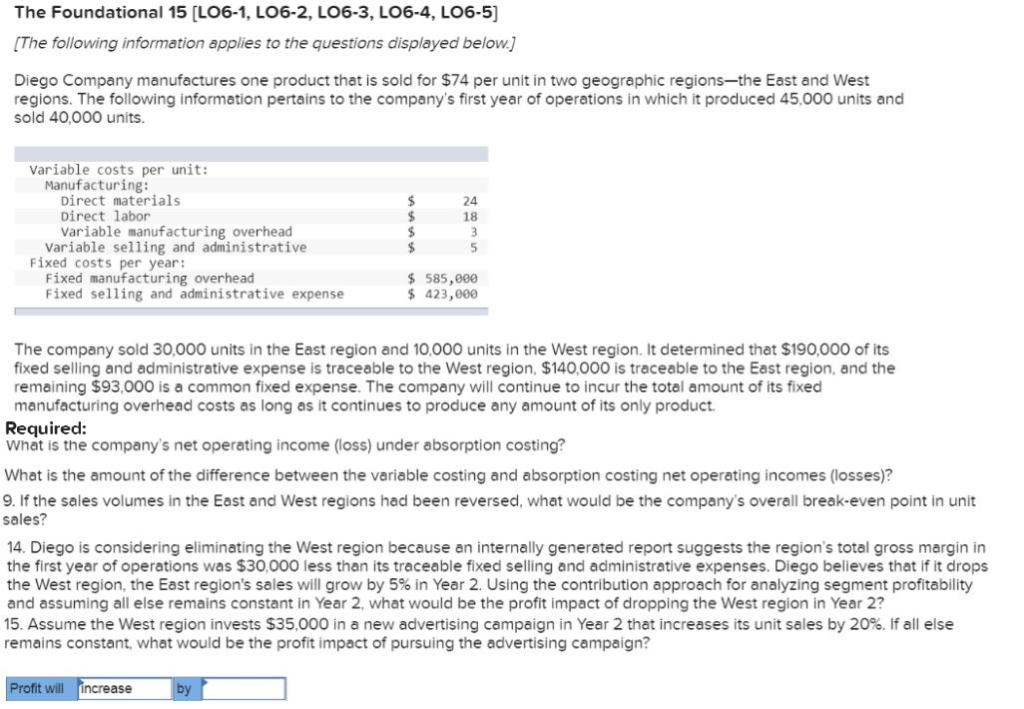 The Foundational 15 [LO6-1, LO6-2, LO6-3, LO6-4, | Chegg.com