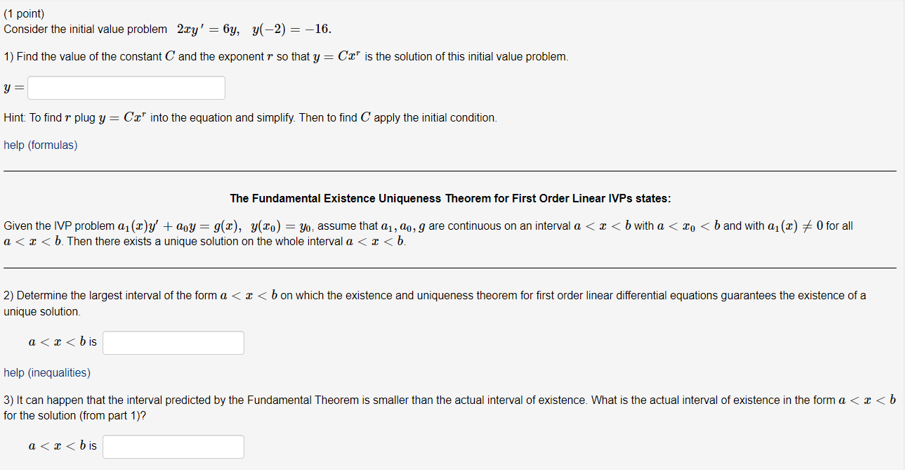 Solved Consider the initial value problem 2xy′=6y,y(−2)=−16. | Chegg.com