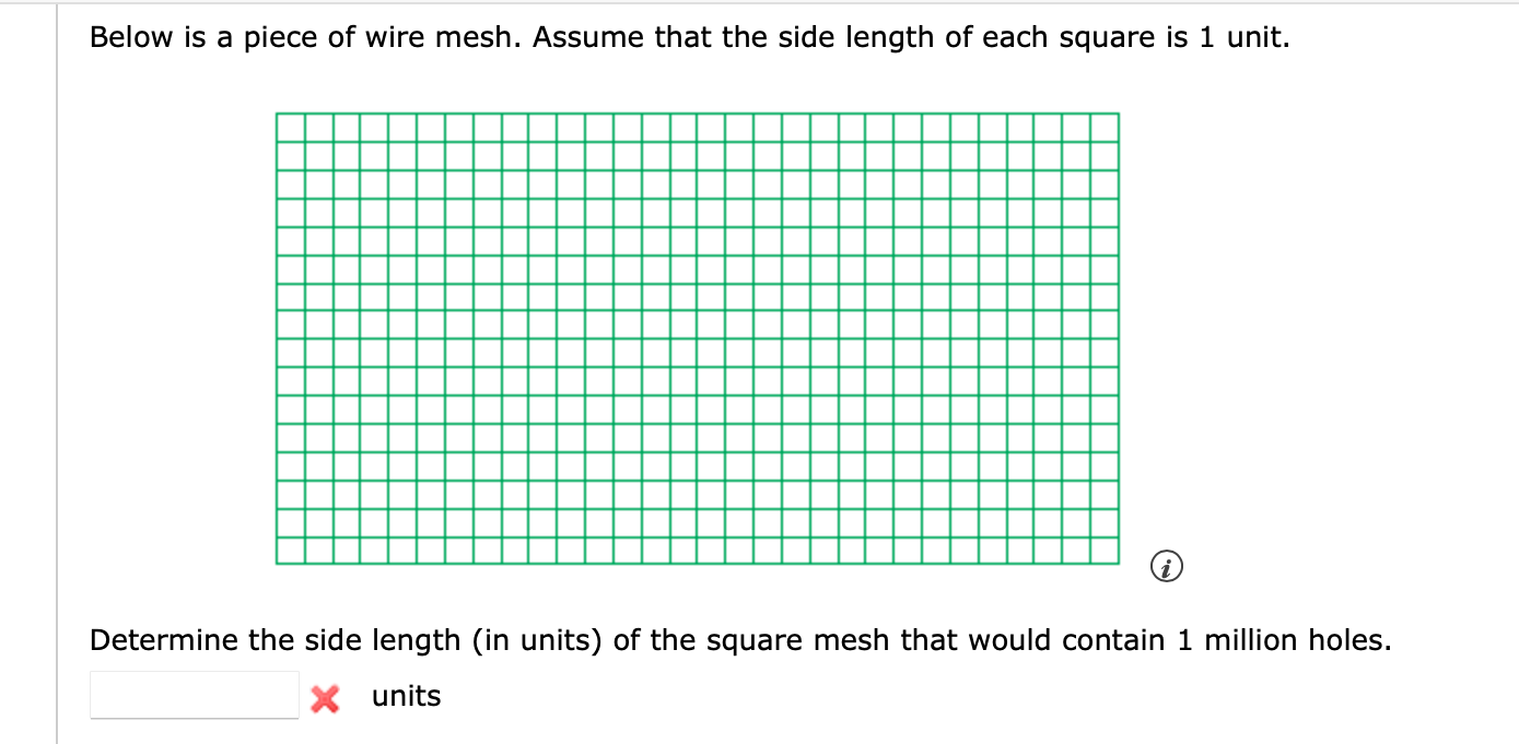 Solved Below is a piece of wire mesh. Assume that the side | Chegg.com