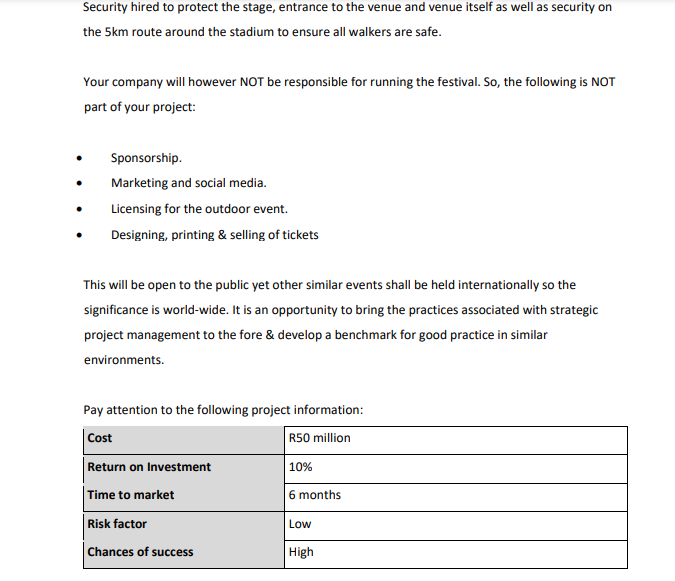Solved Security hired to protect the stage, entrance to the | Chegg.com