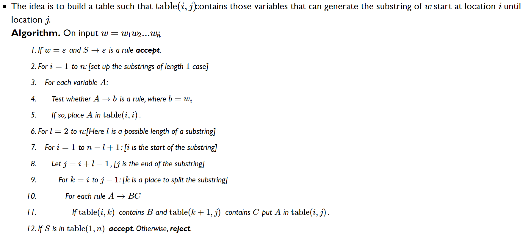 The idea is to build a table such that table(i, j | Chegg.com