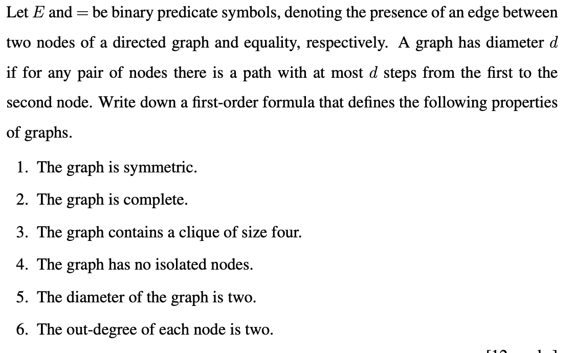 Solved = Let E and be binary predicate symbols, denoting the | Chegg.com