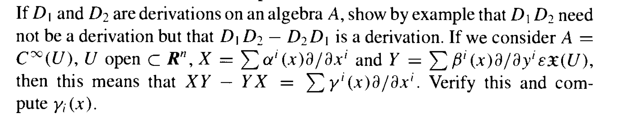Solved If D1 and D2 are derivations on an algebra A, show by | Chegg.com