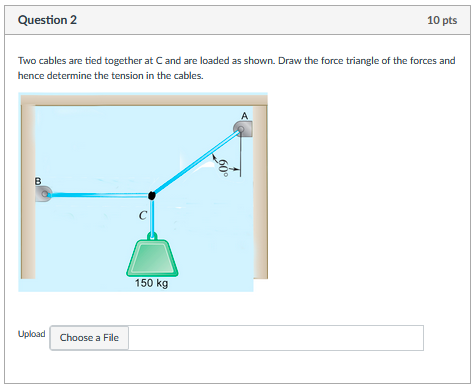 Solved Question 2 10 pts Two cables are tied together at C | Chegg.com