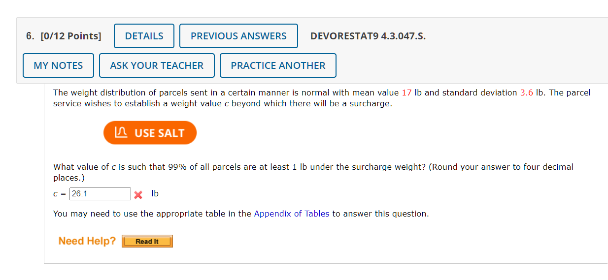 Solved 6. [0/12 Points] DETAILS PREVIOUS ANSWERS DEVORESTAT9 | Chegg.com