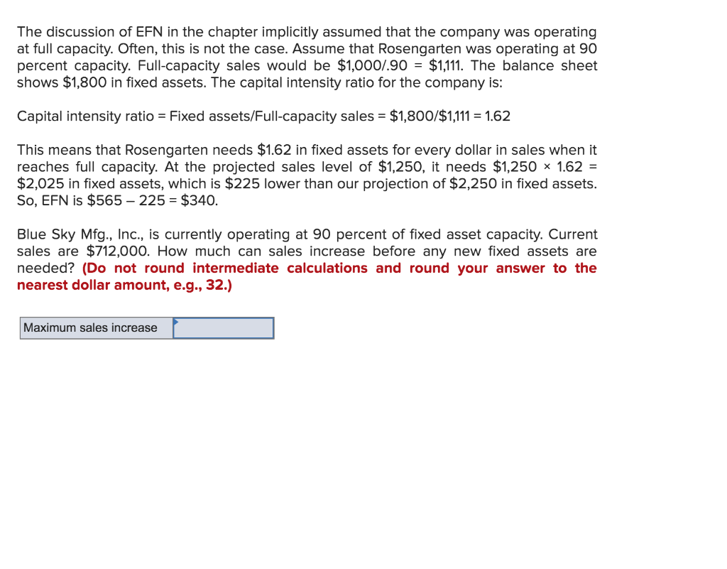 Solved The discussion of EFN in the chapter implicitly | Chegg.com