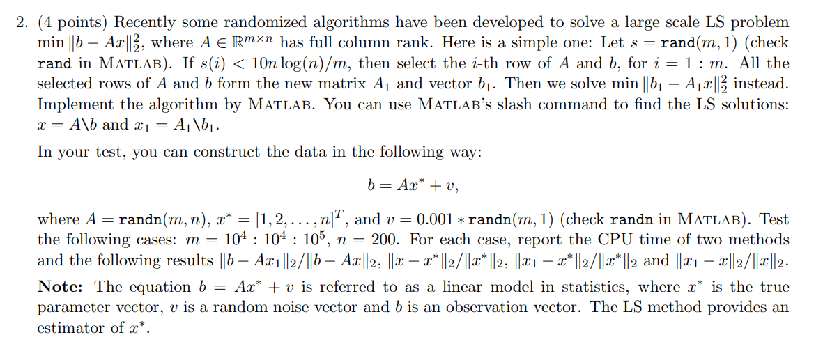 2. (4 points) Recently some randomized algorithms | Chegg.com