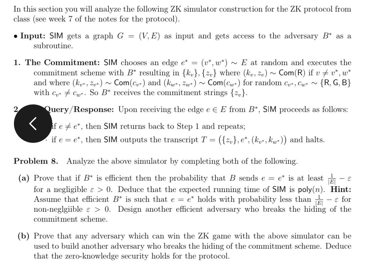 In this section you will analyze the following ZK | Chegg.com
