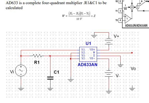 X22 AD633 is a complete four-quadrant | Chegg.com
