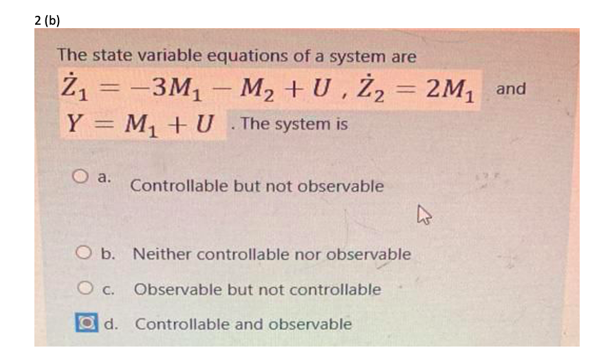 Solved The state variable equations of a system are | Chegg.com