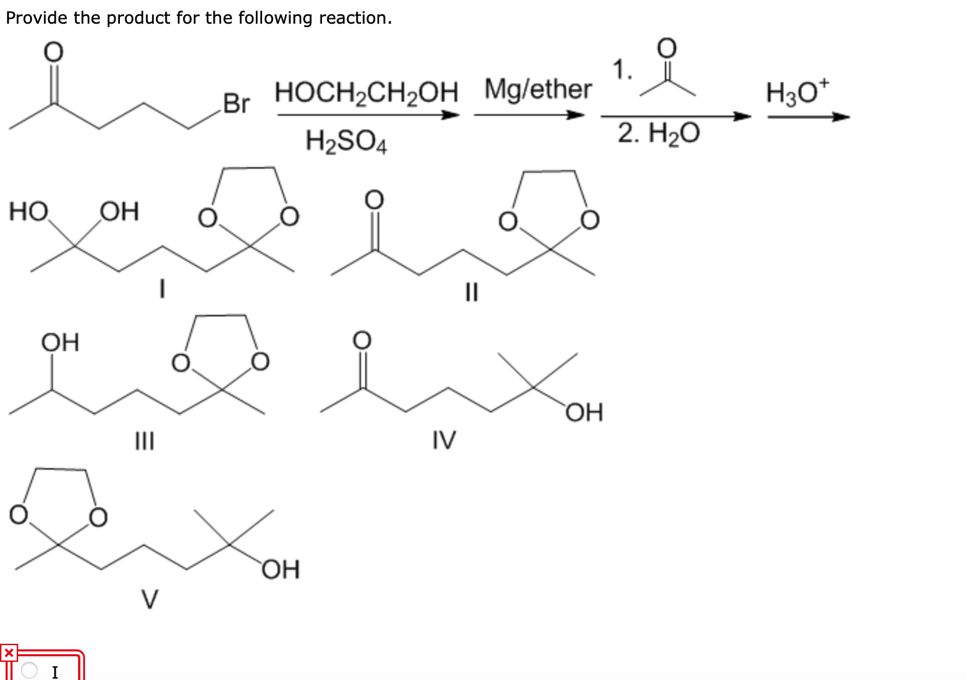 Solved Provide the product for the following reaction. 1. | Chegg.com