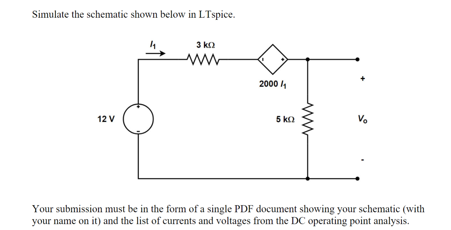 Solved Simulate the schematic shown below in LTspice. Your | Chegg.com