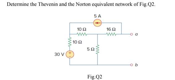 Solved Determine the Thevenin and the Norton equivalent | Chegg.com