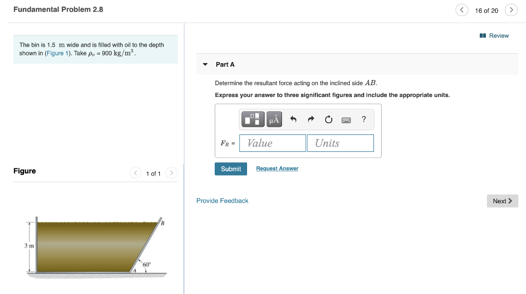 Solved Fundamental Problem 2.7 15 of 2 MR The bin is 2.9 m | Chegg.com